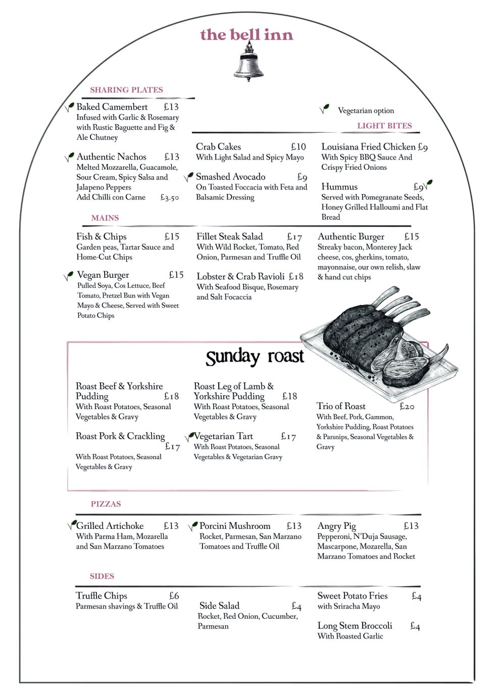 The Bell Inn Hampton Menu - The Bell Inn Hampton