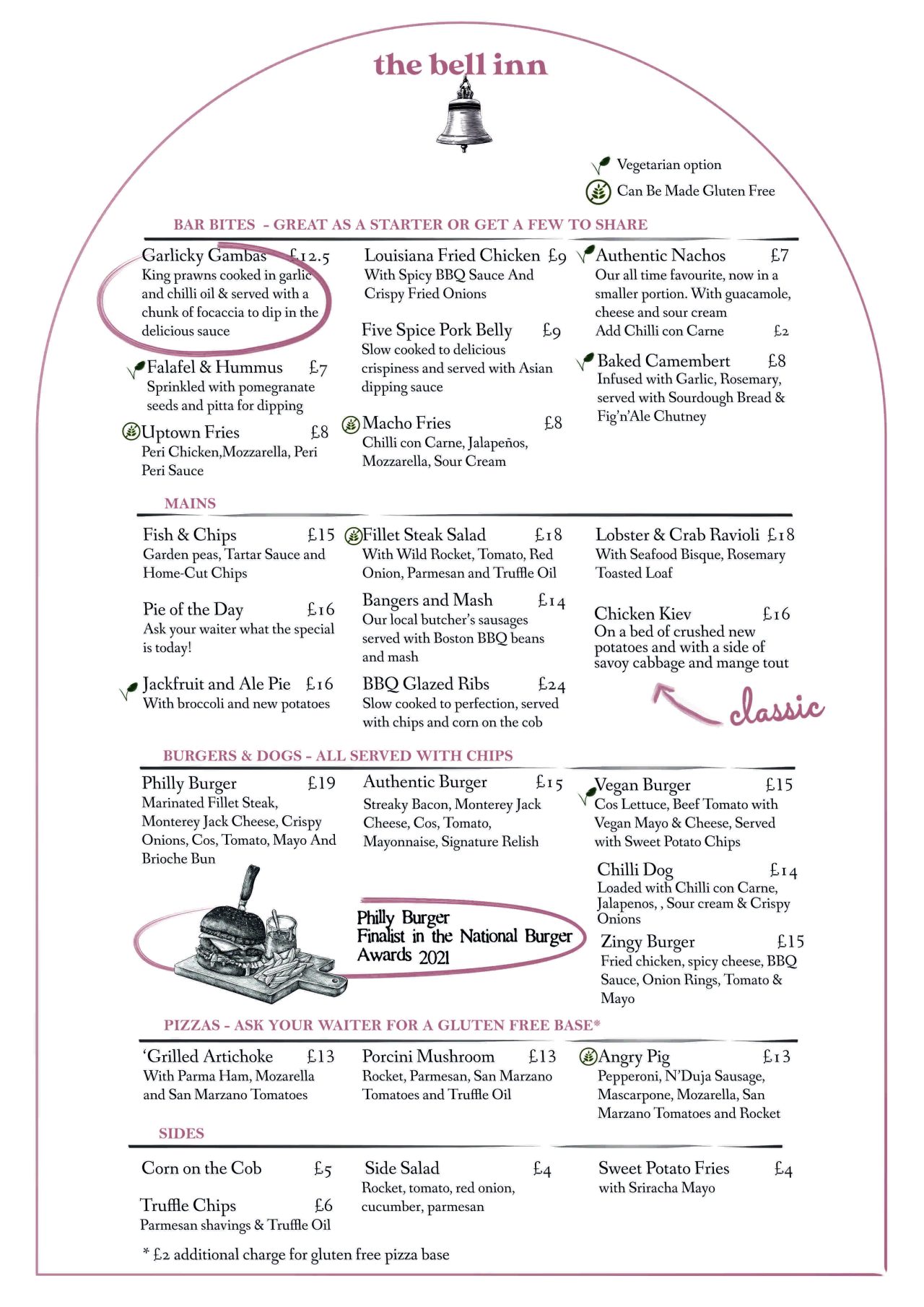 The Bell Inn Hampton Menu - The Bell Inn Hampton