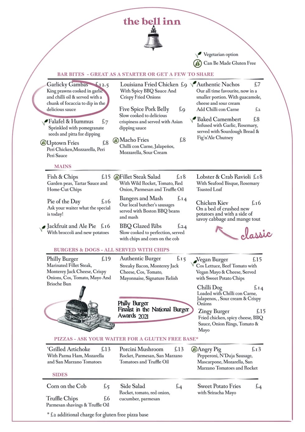 The Bell Inn Hampton Menu - The Bell Inn Hampton