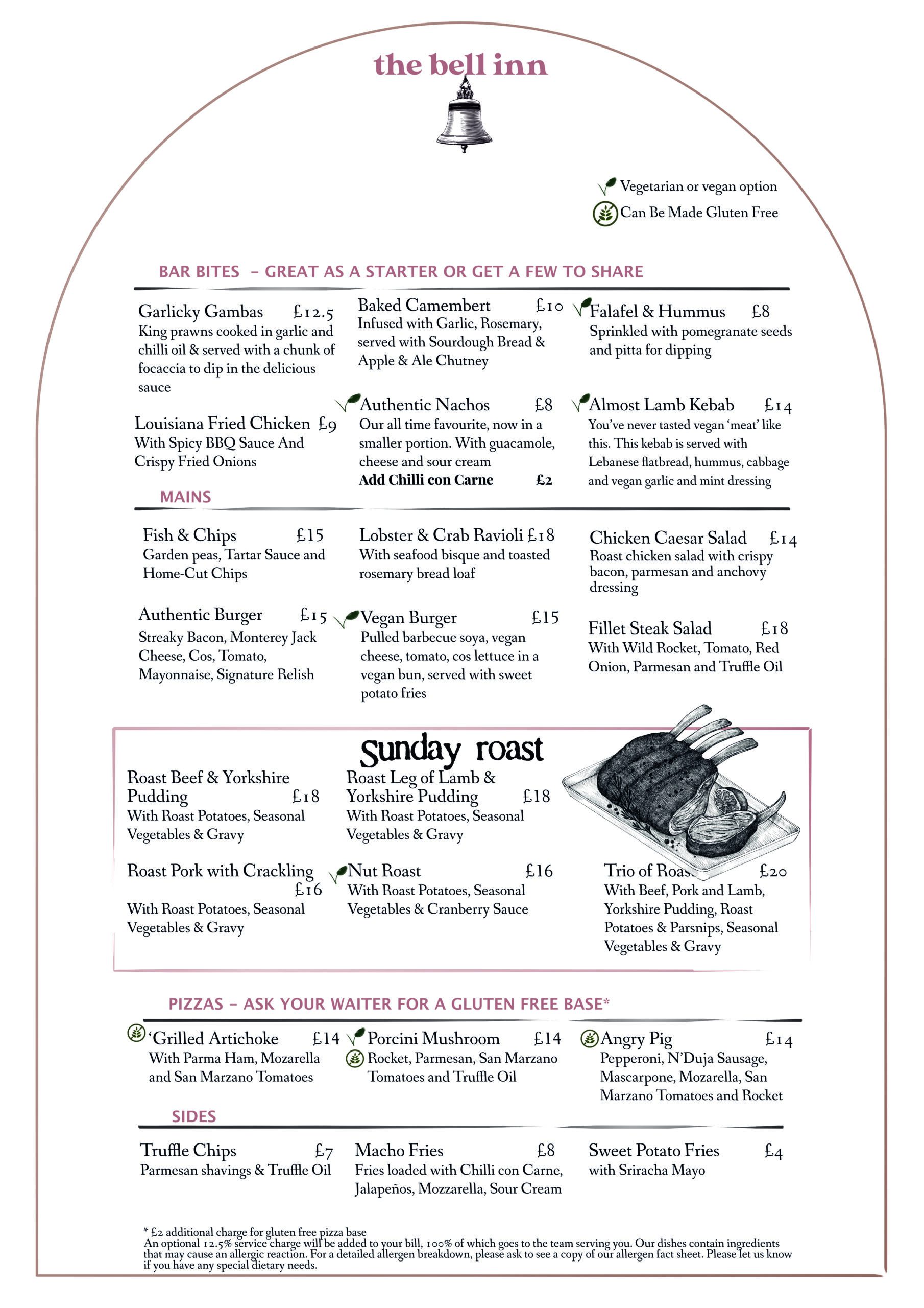 The Bell Inn Hampton Menu - The Bell Inn Hampton