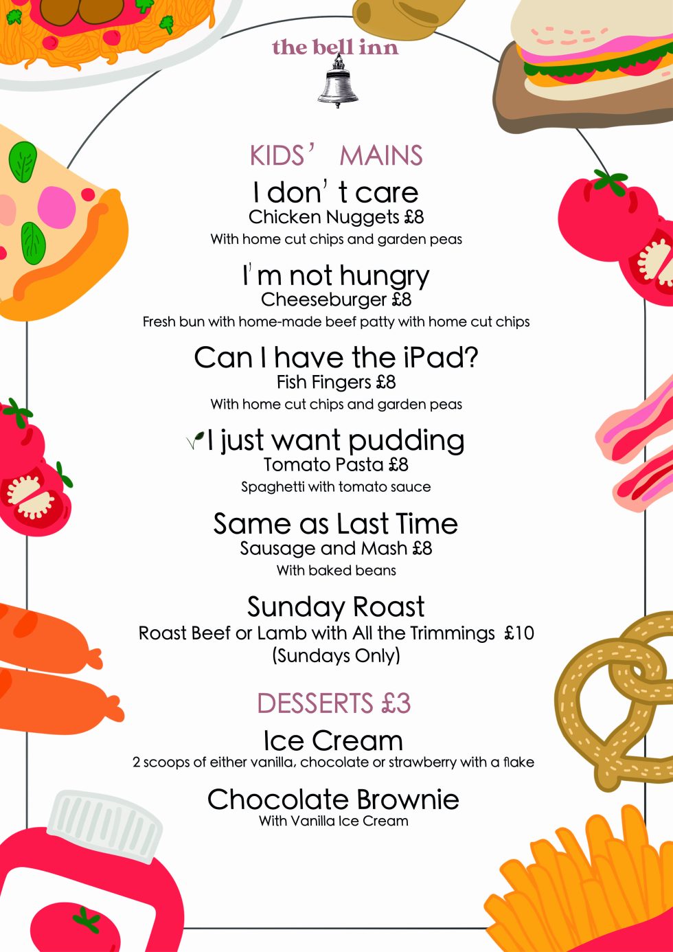 The Bell Inn Hampton Menu - The Bell Inn Hampton